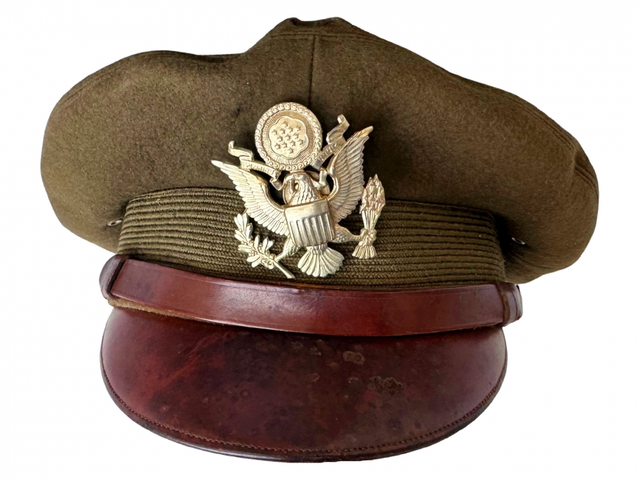WW2 US Army Officer Crusher Visor Cap | World War I & II Memorabilia