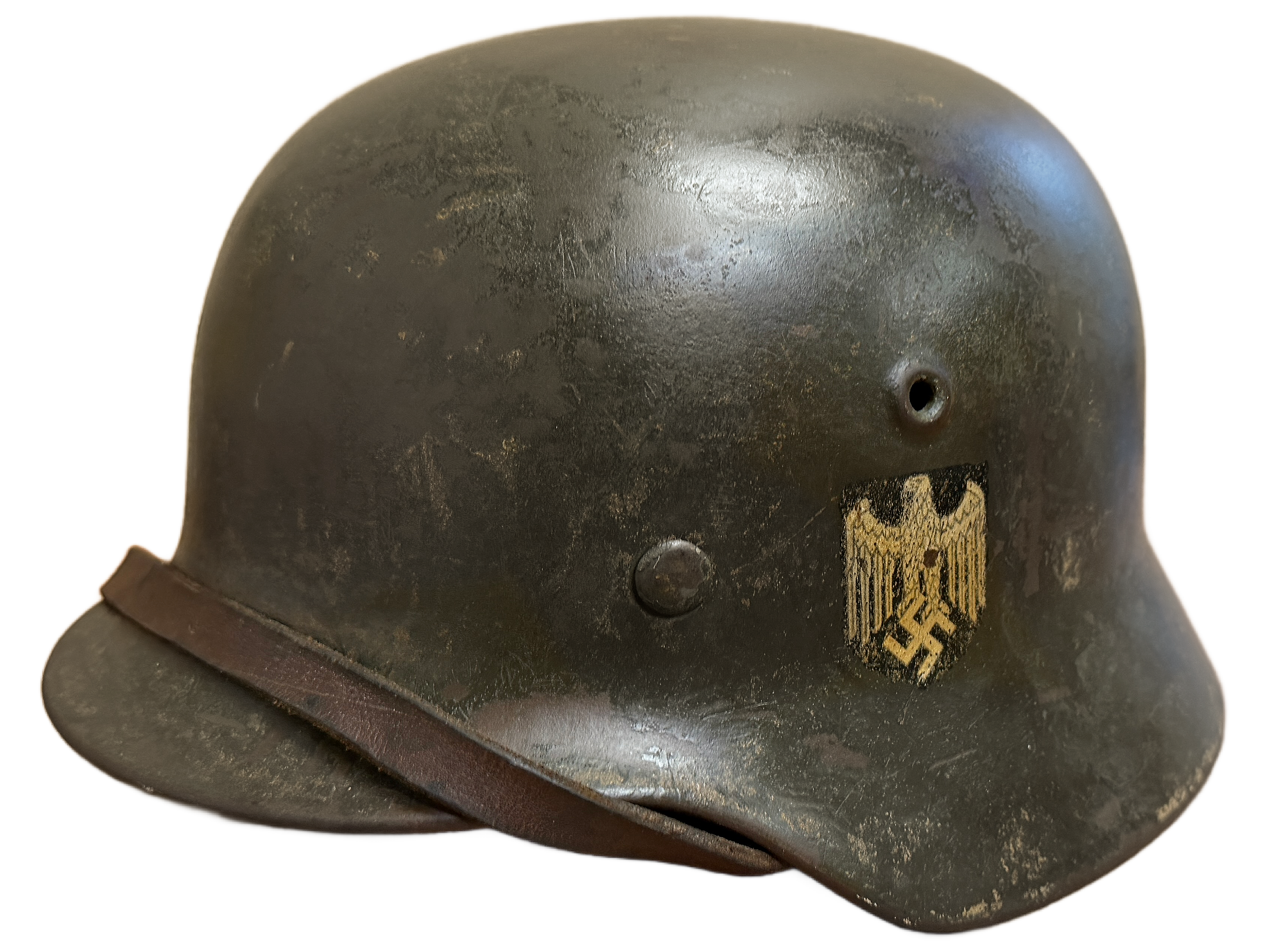 WW2 German 1940 M35 Single Decal ET66 Army Heel Helmet Original | World ...