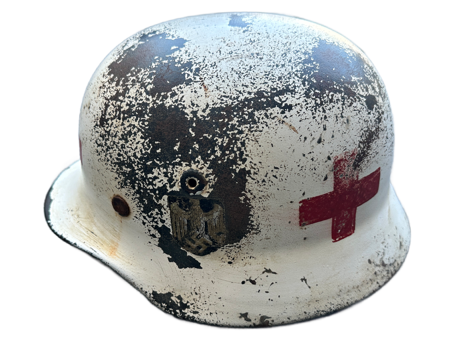 WW2 German M40 Army Heel Medic Single Decal Helmet Original | World War ...