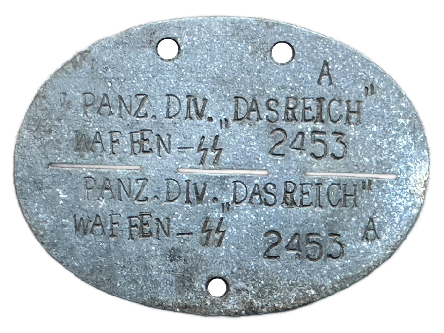 WW2 German Waffen SS Das Reich Division Erkennungsmarke Identification ...