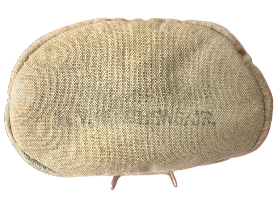 WW2 US Army Black Porcelain Enamel Canteen with Canvas Khaki Carrier ...