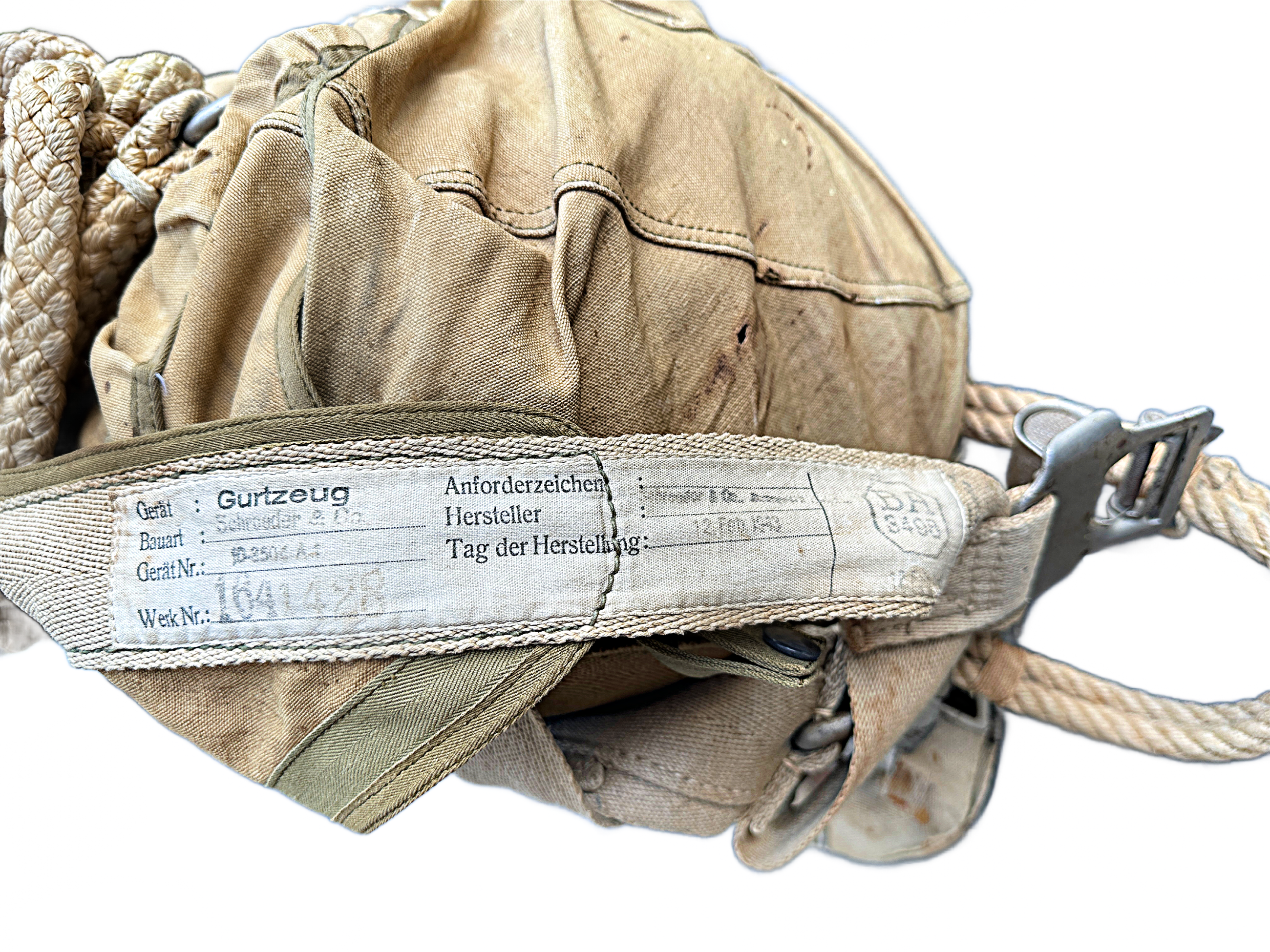 WW2 Original German Paratrooper Fallschirmjager Parachute Complete Set ...