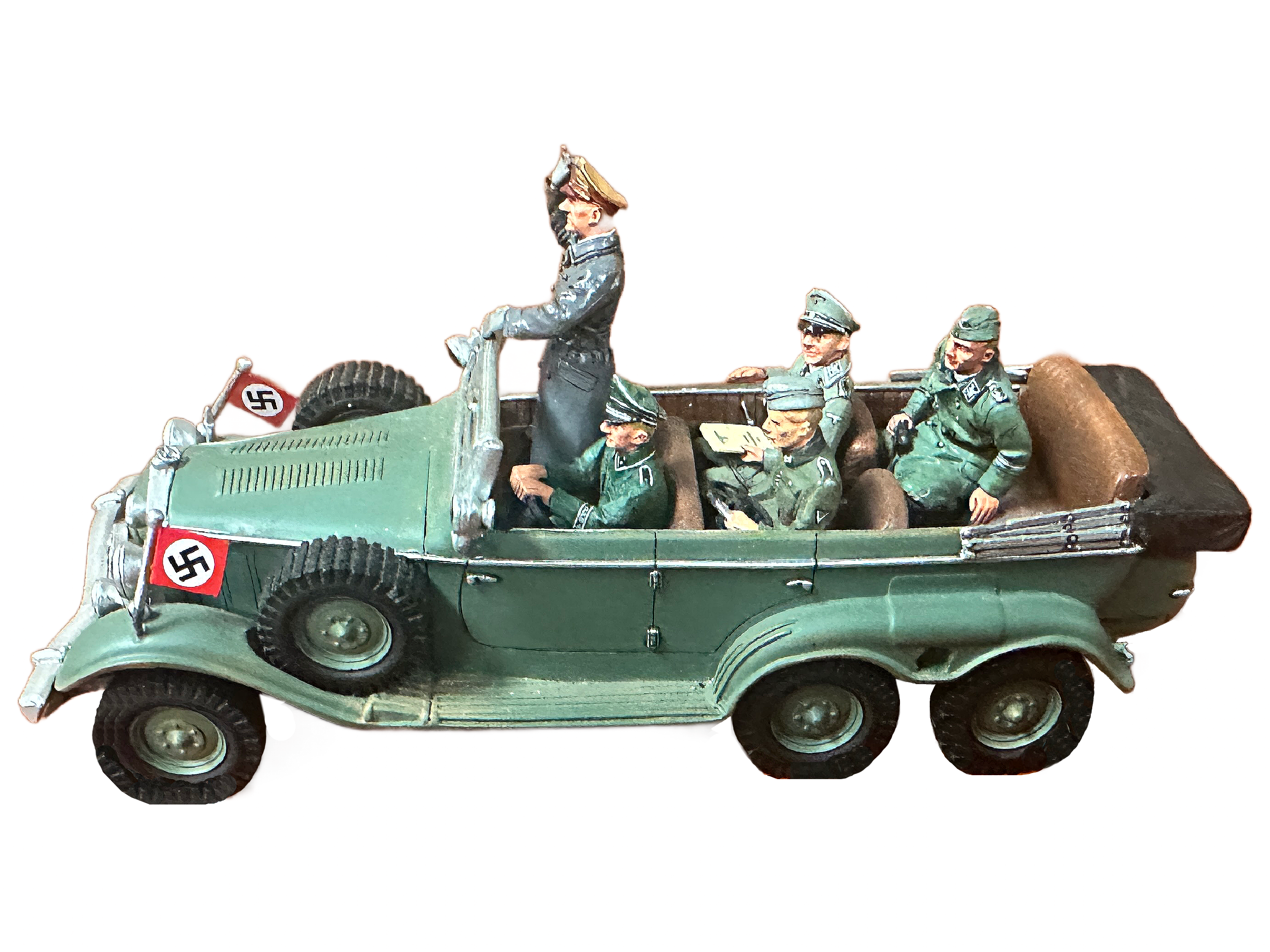 WW2 Vintage German Hand Painted Hitler Mercedes Six Wheel Staff Parade ...