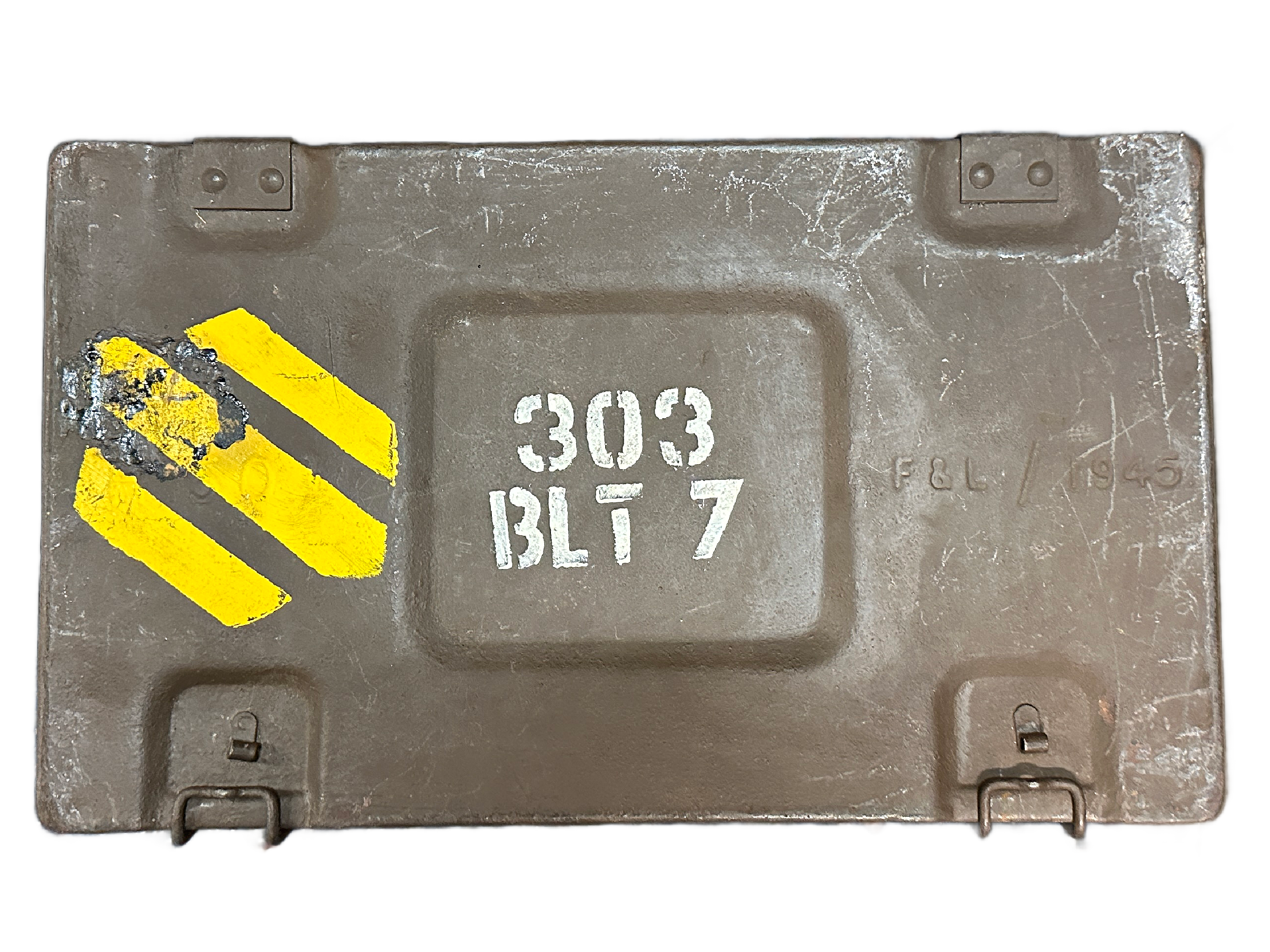 WW2 Original British 303 Ball MK7 BLT Metal Ammunition Container with 2 ...