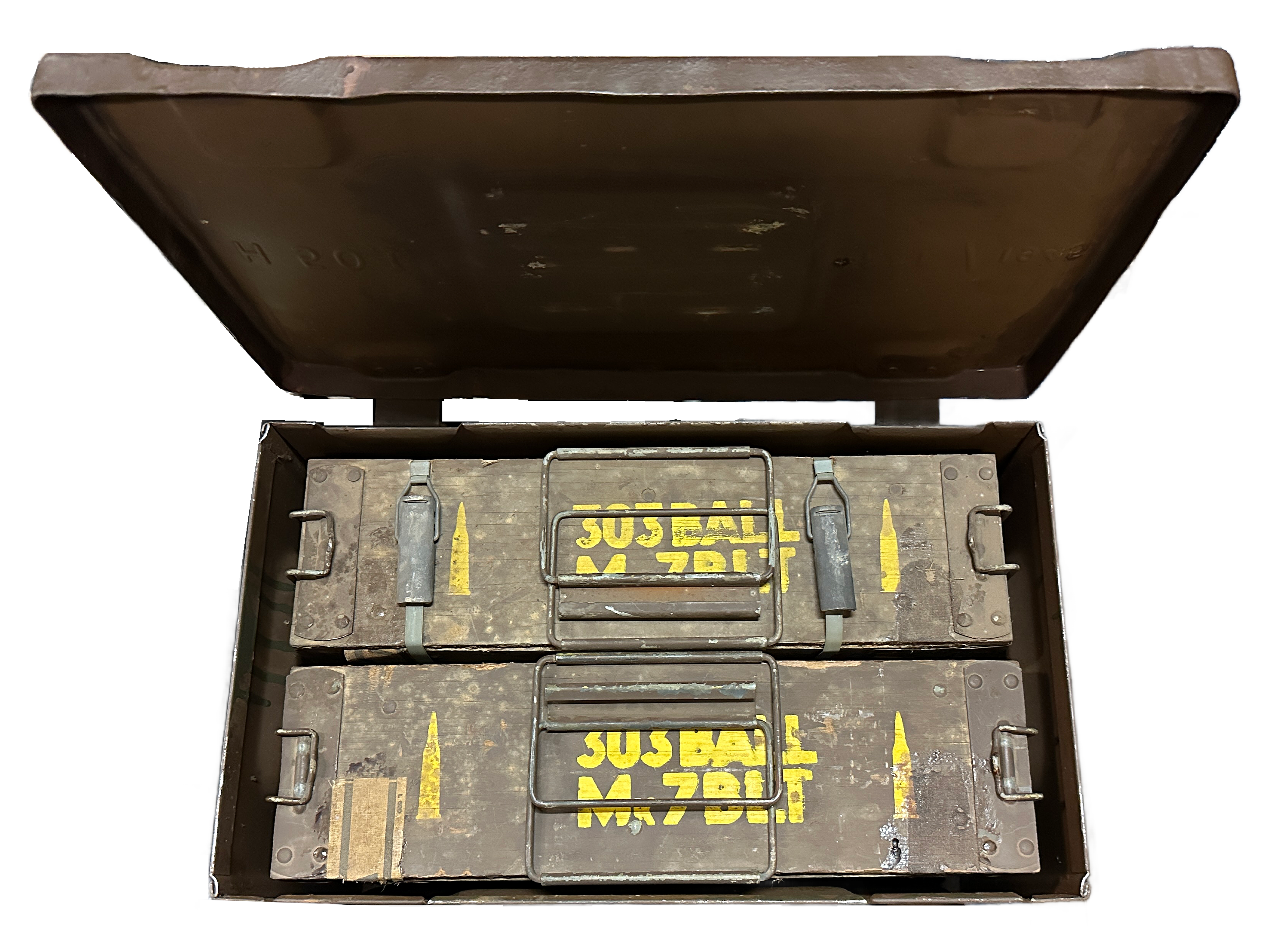 WW2 Original British 303 Ball MK7 BLT Metal Ammunition Container with 2 ...