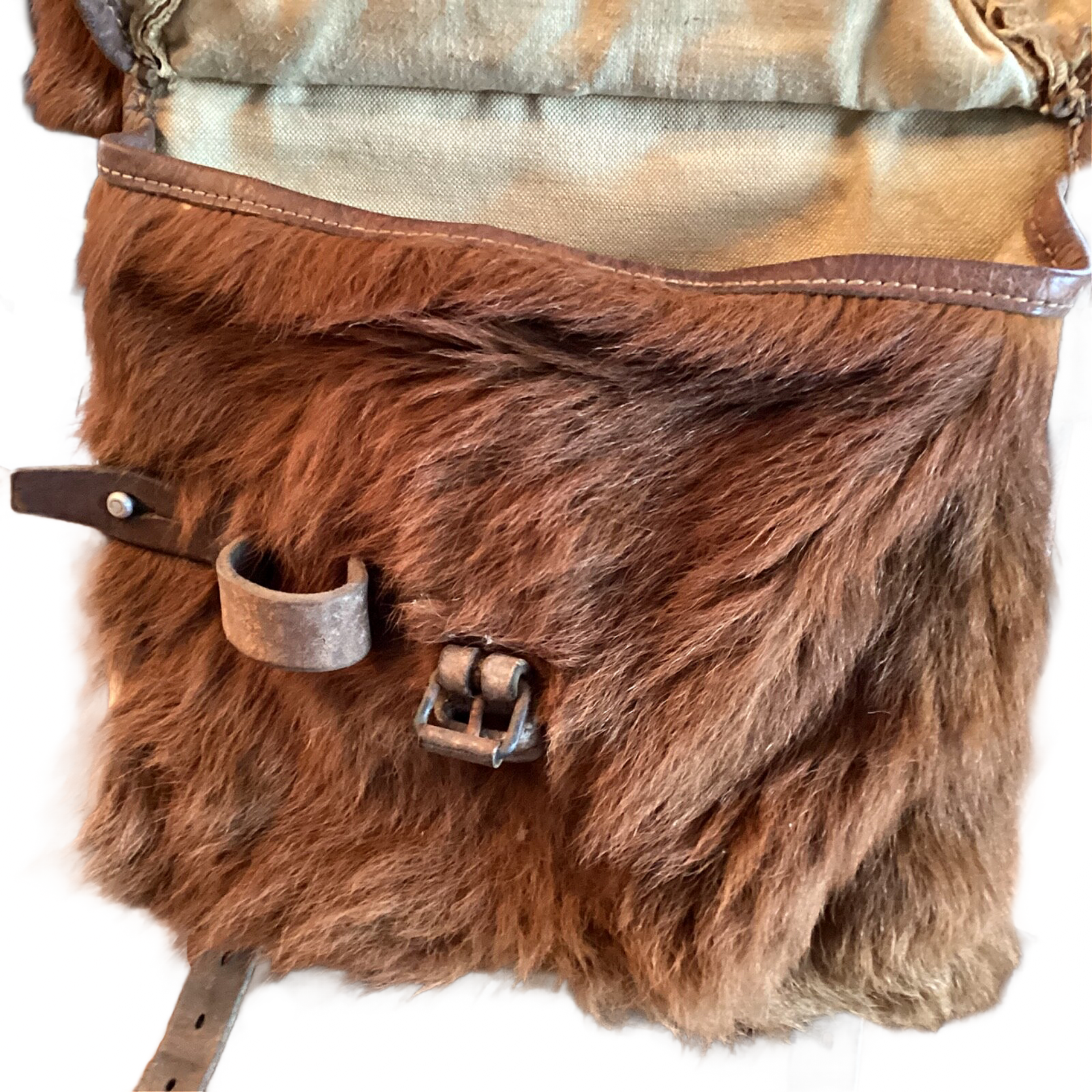 WW2 Original German 1943 Military Pony Fur Backpack Tornister Rucksack ...