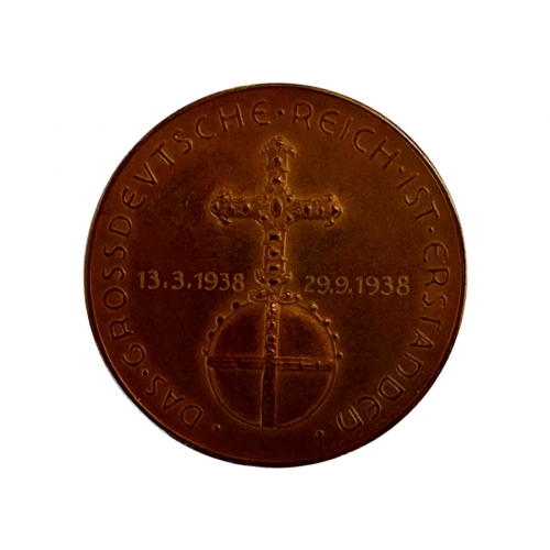 1938 Adolf Hitler Medallion Bronze Coin | World War I & II Memorabilia